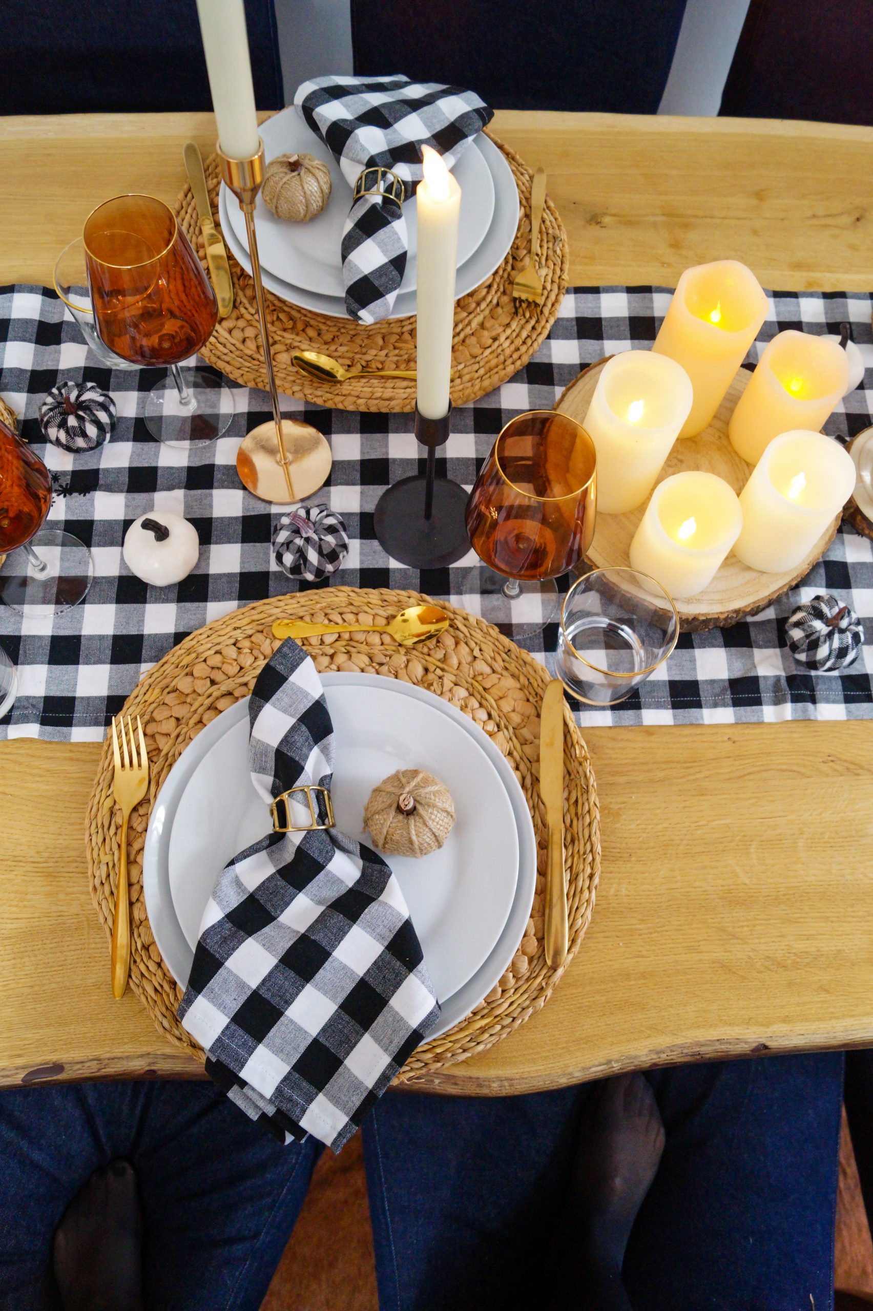 Neutral Thanksgiving Table Decor - black, white and cream... - Madame ...