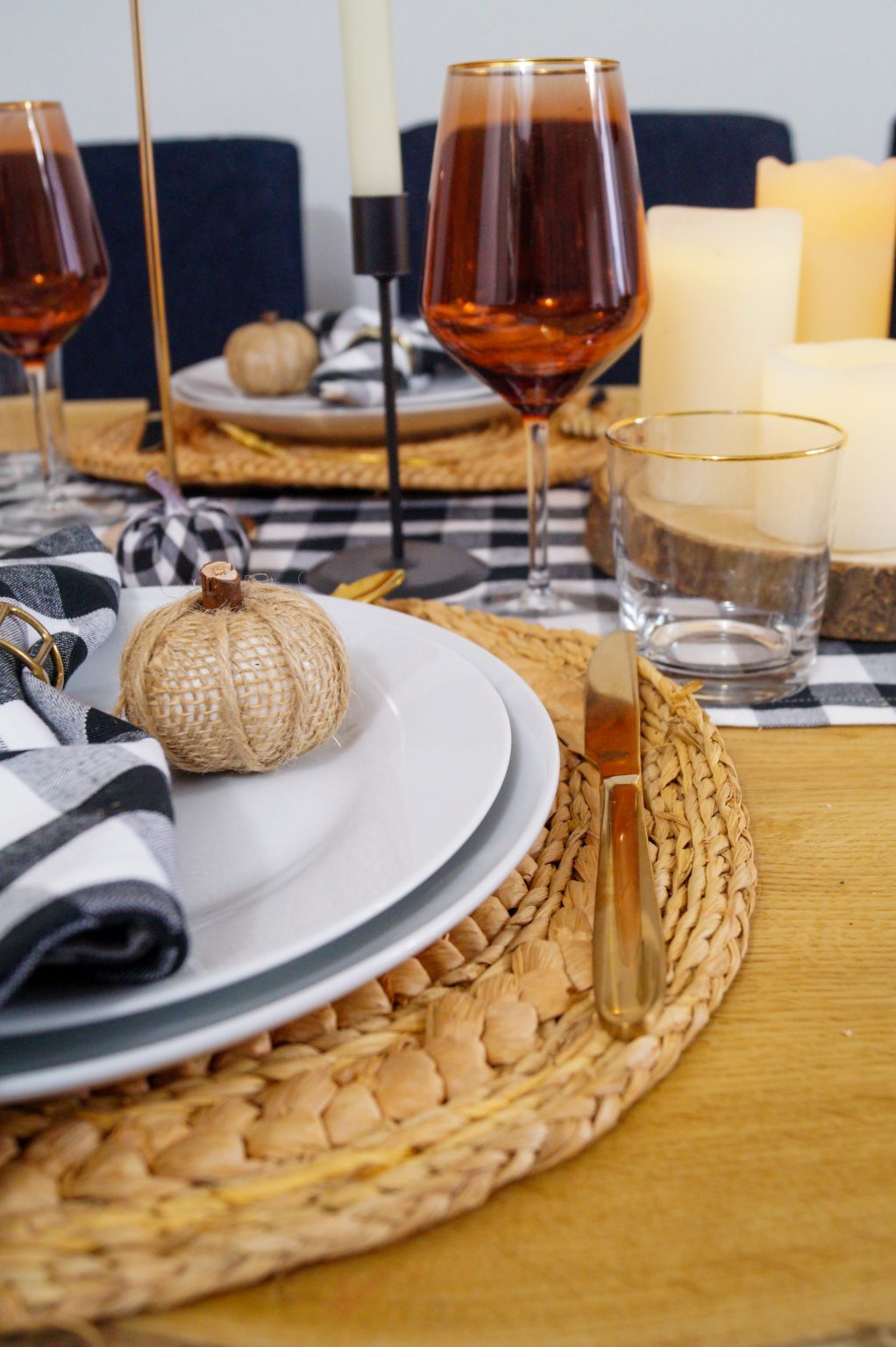 Neutral Thanksgiving Table Decor - black, white and cream... - Madame ...