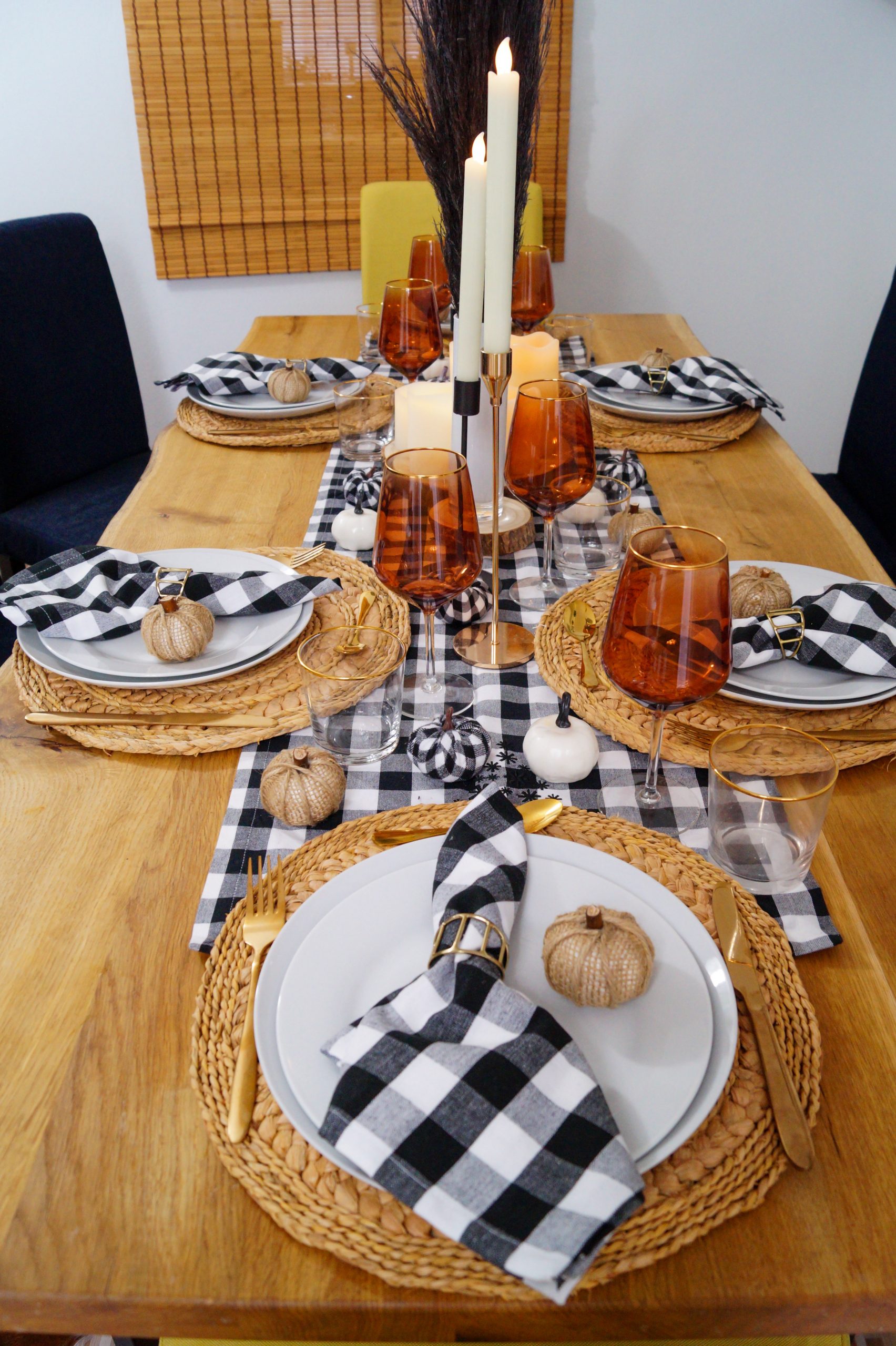 Neutral Thanksgiving Table Decor - black, white and cream... - Madame ...